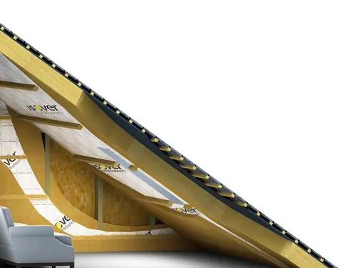 Thermal insulation solution for pitched roofs with insulation between ...